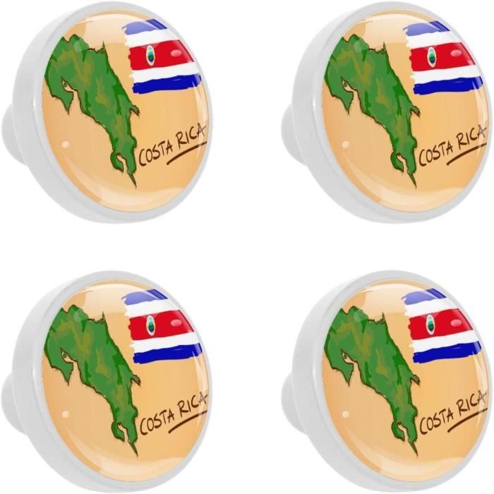 Poignée de porte et tiroir motif carte du Costa Rica - Décoration pour ...