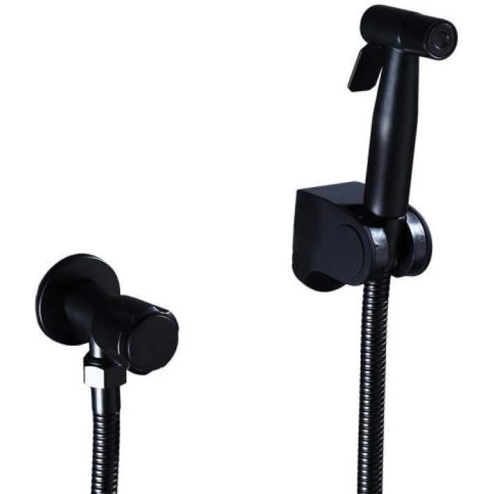 Kit Douche Téléphone Bidet Robinet Spray - Toilette Noir Flushing ...