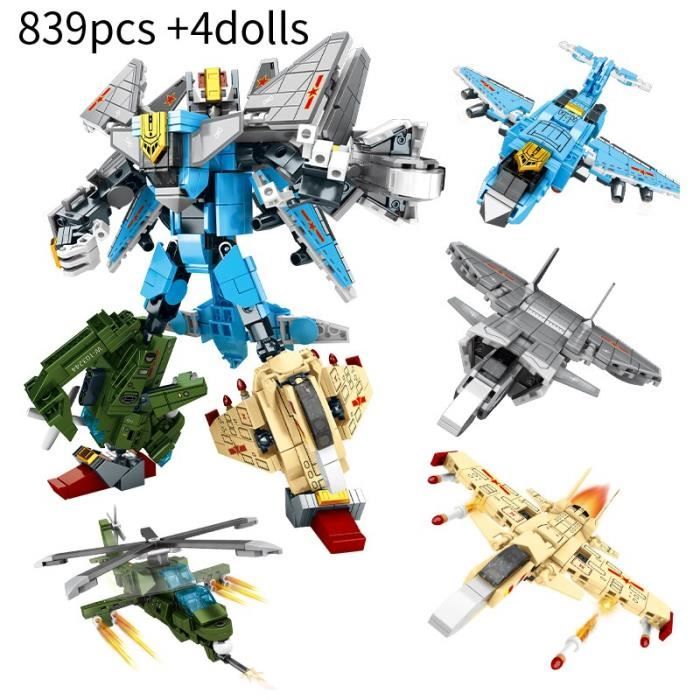 839 pièces ville déformé Robot Gunship guerrier blocs de construction ...