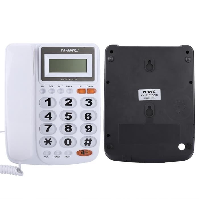 SAL Duokon Téléphone filaire avec haut-parleur Téléphone fixe filaire de bureau avec affichage d ...