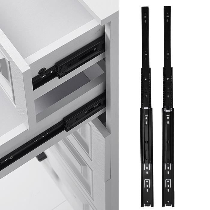 KEL Drawer Slides GlissièRes De Tiroir, Rails De Guidage à Trois Sections, Lisse Pousser Et ...