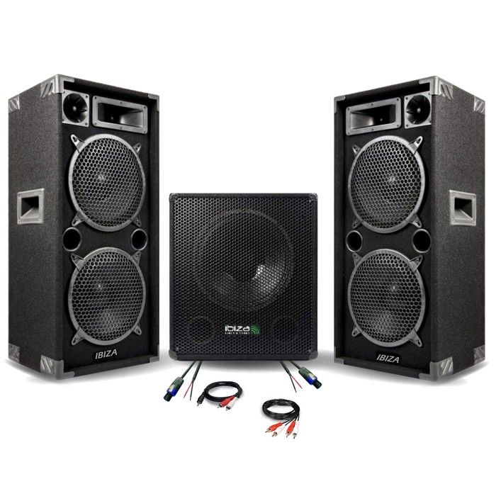 PACK SONO DJ 2800W avec 2 ENCEINTES DE 1000W + 1 CAISSON AMPLIFIÉ + LES ...