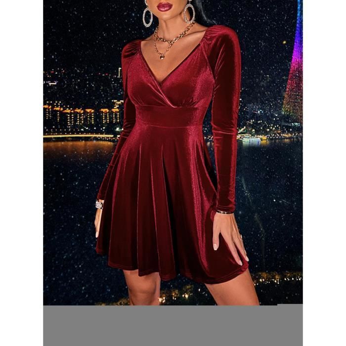 Robe Femme Velours décontracté de haute qualitépersonnalisé et ...