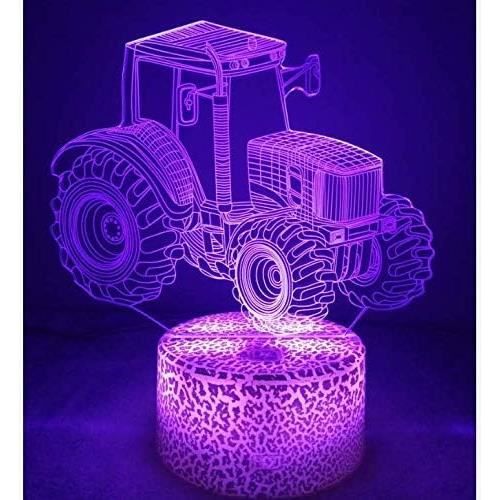 3D Tracteur Led Lampe Art Déco Lampe Lumières Led Décoration Lumière ...