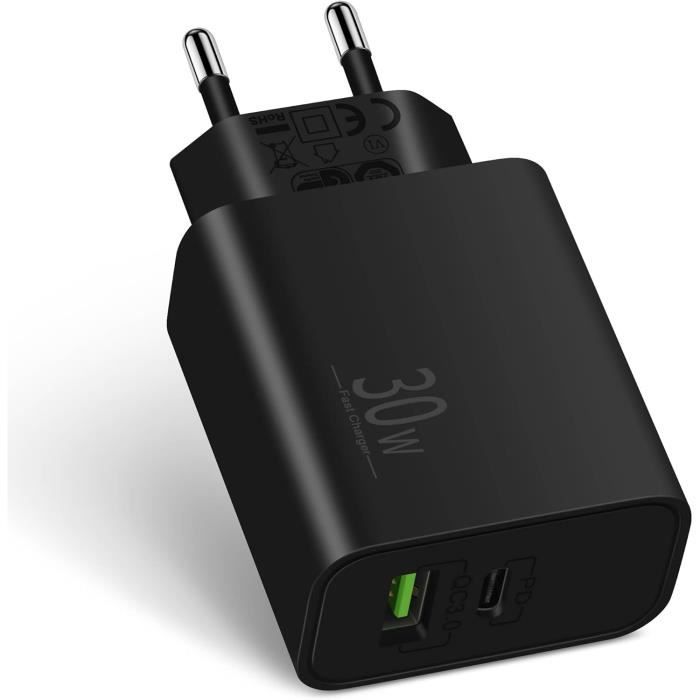 Prise Usb C 30W Avec Port Usb-A Extra, Adaptateur Secteur Usb C ...