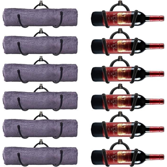 Lot De 6 Supports Muraux Pour Bouteilles De Vin Avec Protection En ...