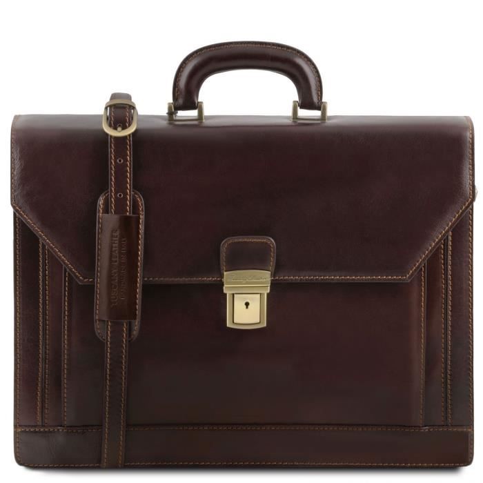 Tuscany Leather - Napoli - Cartable en cuir avec 2 compartiments et ...