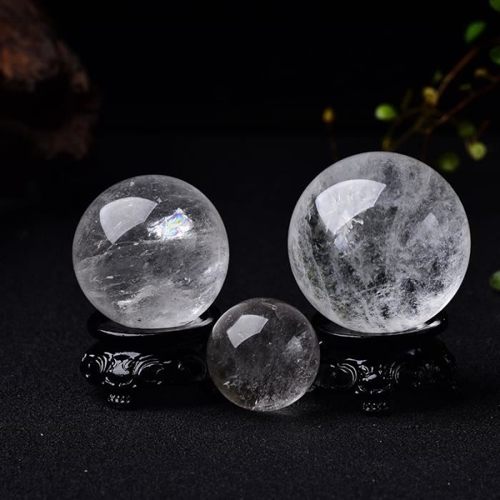 PIERRE VENDUE SEULE,Rock Crystal Quartz-32-35mm--Boule de Quartz ronde ...