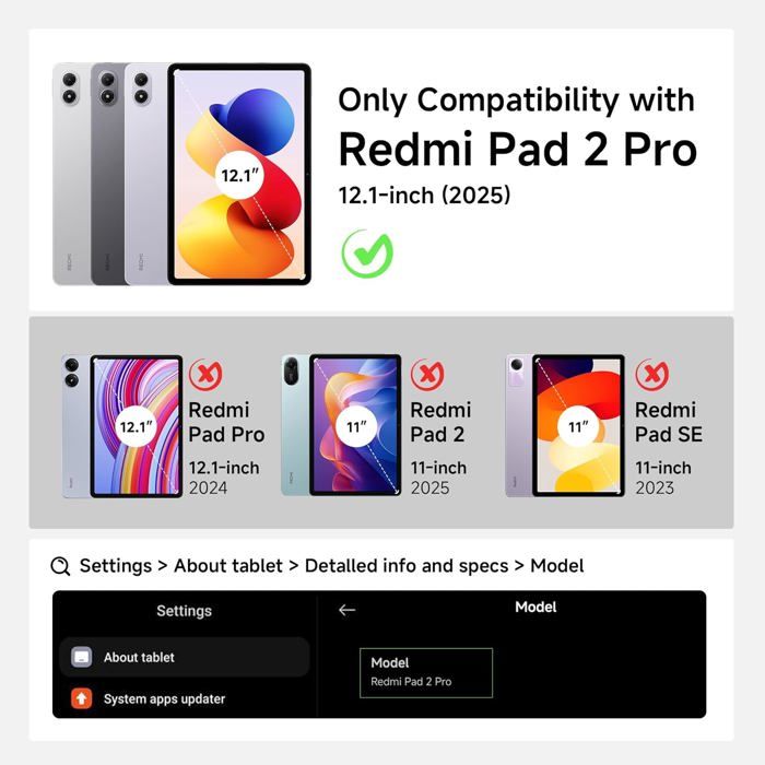 Coque pour tablette - SUTEO - Redmi Pad 2 Pro 12,1 pouces - Porte ...