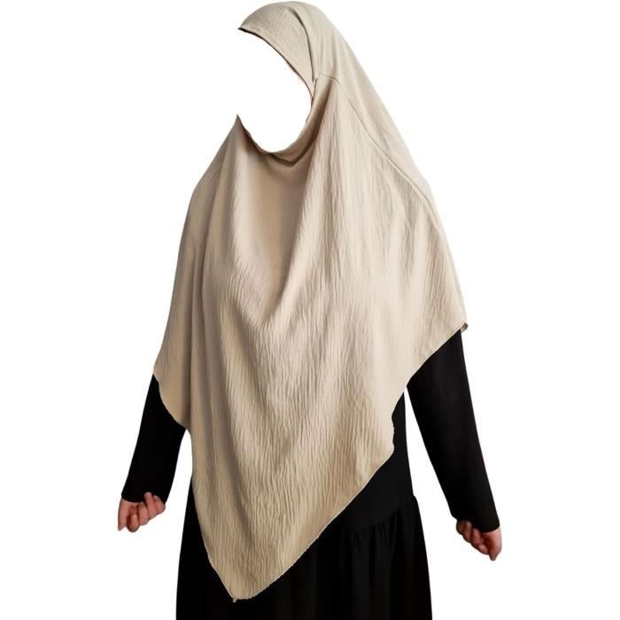 Khimar Hijab Long Triangle Pour Muslimah Une Pièce En Tissu Crêpe Doux ...