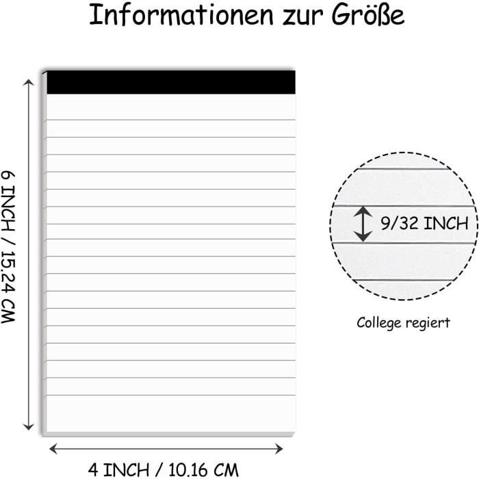A6 Blocs-notes 30 pages en papier blanc épais et brillant Bloc-notes ...
