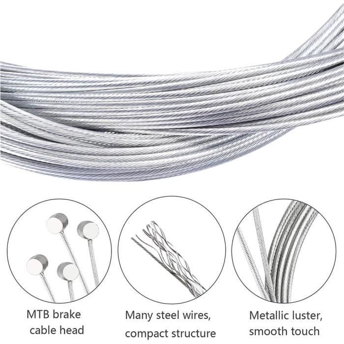 Cable de Frein Vélo, Kit de Gaines de Cables de Freins de Vélo ...