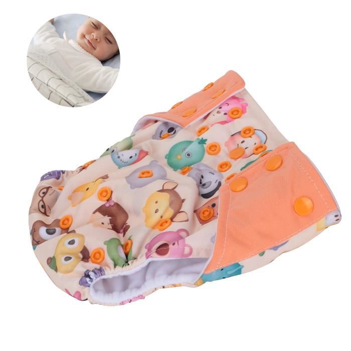 Couche en tissu pour bébé GOTOTOP - Anti-Fuite Réglable Lavable Tricoté ...