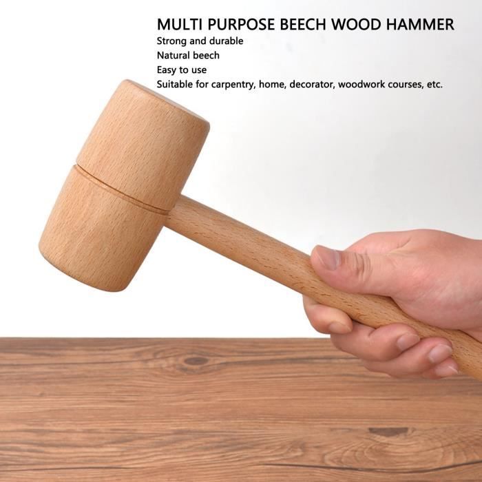 Maillet en bois - EJ.LIFE - Hêtre - Tête ronde - Outil à main - Durable ...