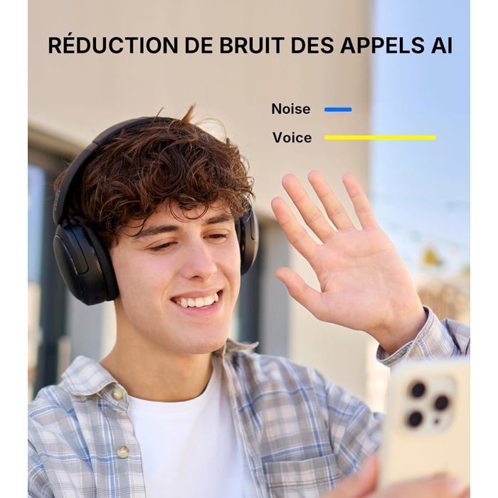 Casque Bluetooth, Son Hi-Res AAC, Réduction Bruit AI Appels, Autonomie ...