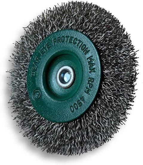 Brosse Rotative Circulaire Mtallique Sur Tige 75 Mm Fil Inox Dur 030 Mm ...
