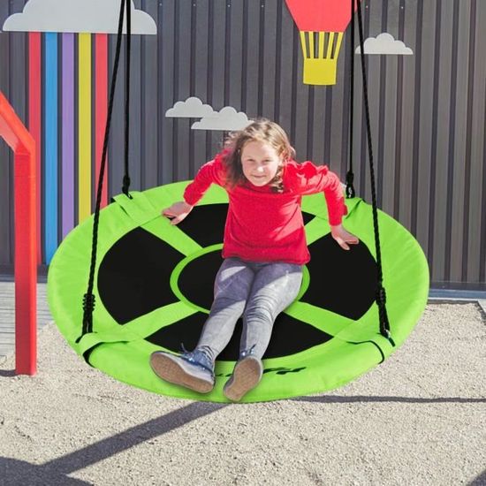 Balançoire Nid d'Oiseau Rond GOLDCMN - Hauteur Réglable - Charge Max ...