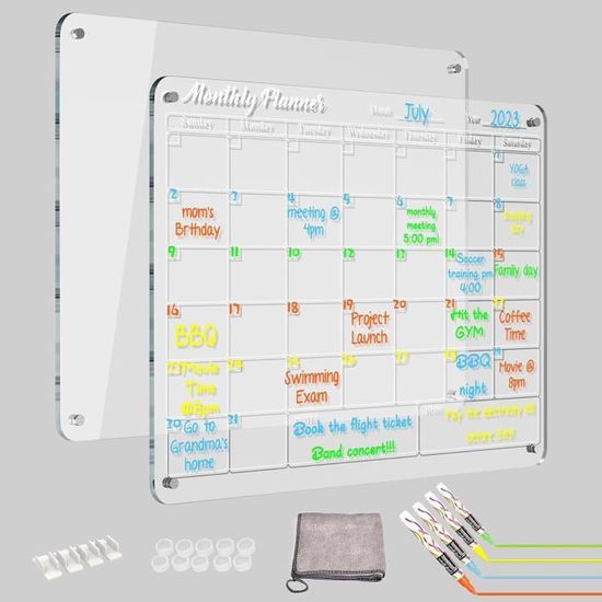 Tableau Magnetique Frigo Transparent Acrylique, 40 X 30Cm Tableau Blanc ...