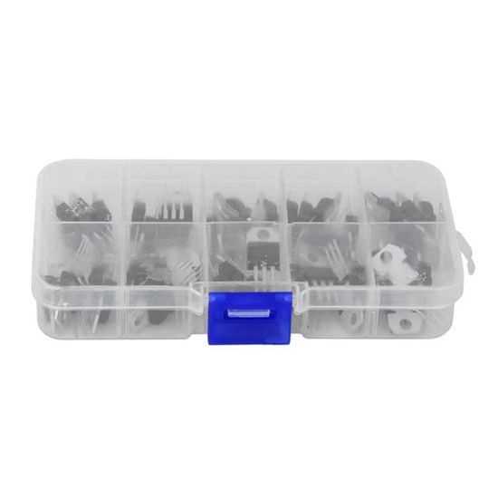 YOSOO Transistor NPN Kit de transistor de régulateur de tension 50PCS ... YOSOO Transistor NPN Kit de transistor de régulateur de tension 50PCS ...