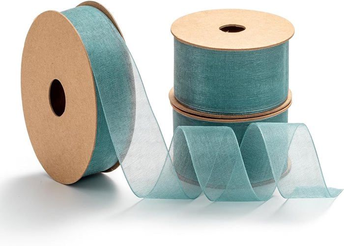 Ruban en organza - Large ruban décoratif pour mariage - 25 mm x 9 m ...