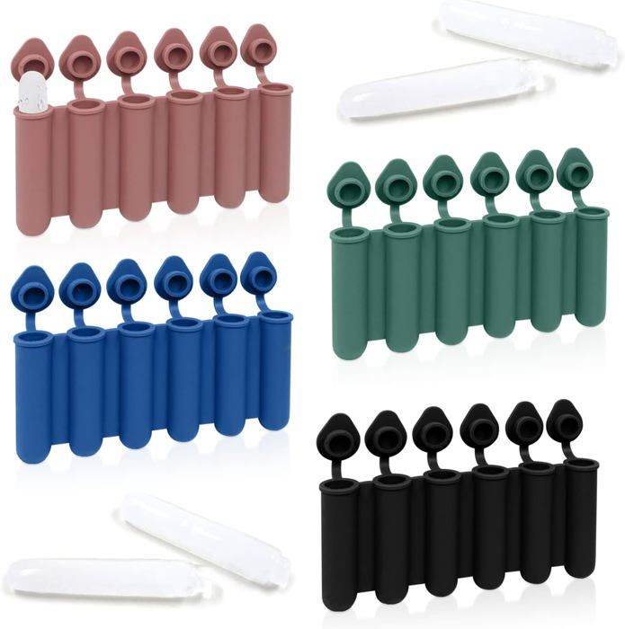 Lot de 4 mini bacs à glaçons en silicone avec couvercle, moules à ...