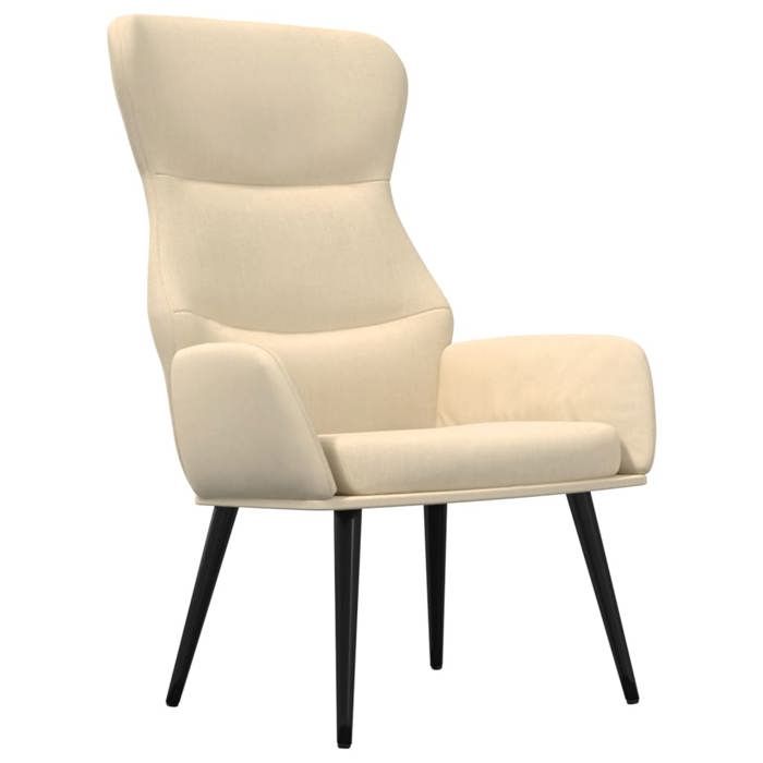 Fauteuil relax - LEMON - contemporain - avec tabouret Crème Tissu S294 ...