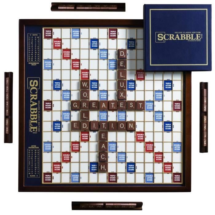 Scrabble Deluxe Wooden Edition with Rotating Game Board by Winning ...