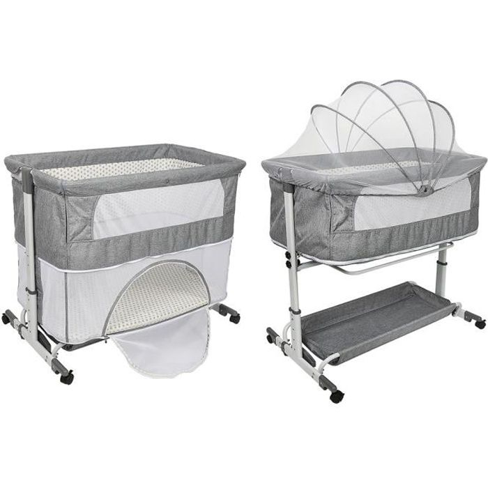 LUXS Berceau CODODO à roulette Lit bébé cododo avec Matelas en coton de ...