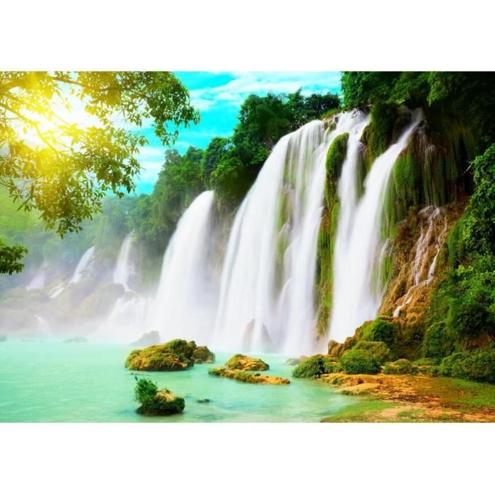 Papier Peint Intissé Mural Cascade Nature Moderne Toison Salon Chambre ...