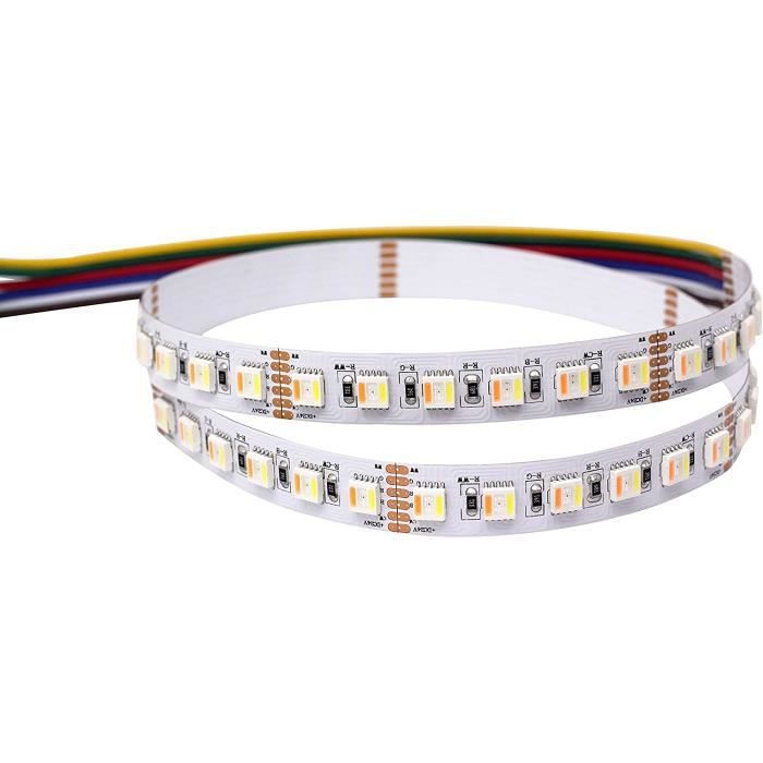 Bande LED de qualité supérieure avec 96 LED par mètre - Puce 5 en 1 RVB ...