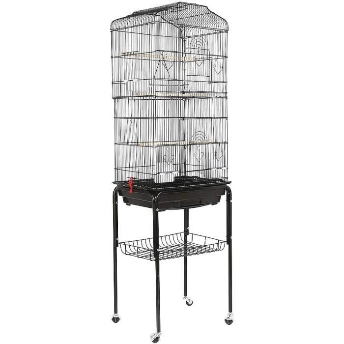 Volière pour Oiseaux Cage sur roulettes, Grande Volière Cage Oiseaux ...