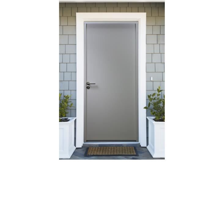 Porte D Entree Blanche En Acier Modele 'Sto 1' 215X80 Poussant Droite ...