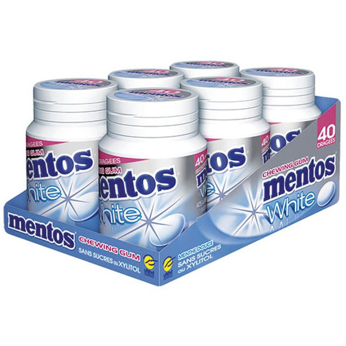 Boite de 6 pots Mentos White goût Menthe Douce - Cdiscount Au quotidien