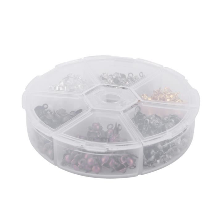 Calottes fin sertis perles - HURRISE - 360 pièces - 6 couleurs - 5mm ...