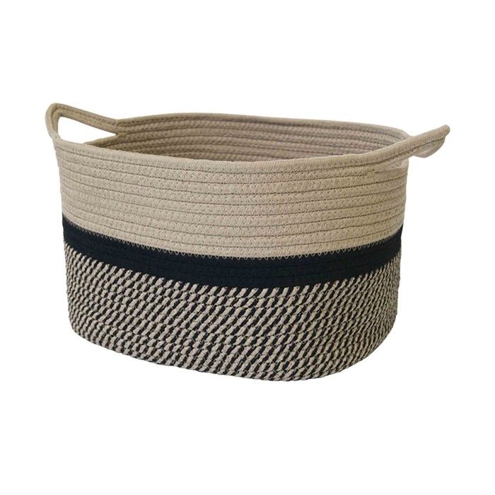 Panier de rangement avec poignées - BOX AND BEYOND - Noir - Corde ...
