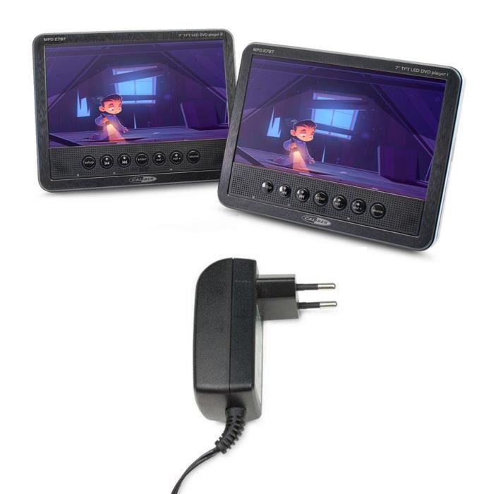 Lecteur DVD avec Support d'appui-tête - Caliber MPD278T avec PS32 - Set - Portable 7 pouces 180 ...