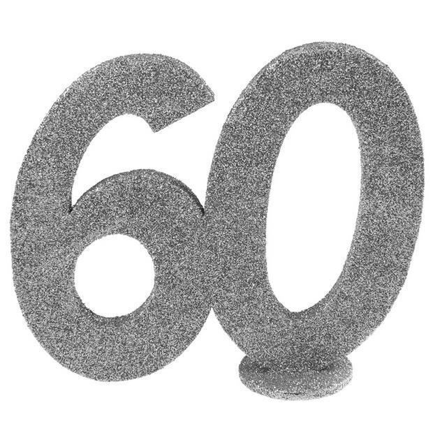 Chiffre décoratif - Non spécifié - 60 - Argent pailleté - Plastique ...