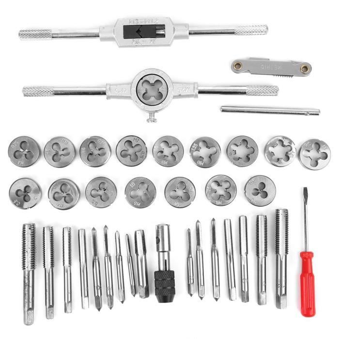 Ensemble de matrices de taraudage haute dureté en acier allié - MOTHINESSTO - 40 pièces - Clé à ...