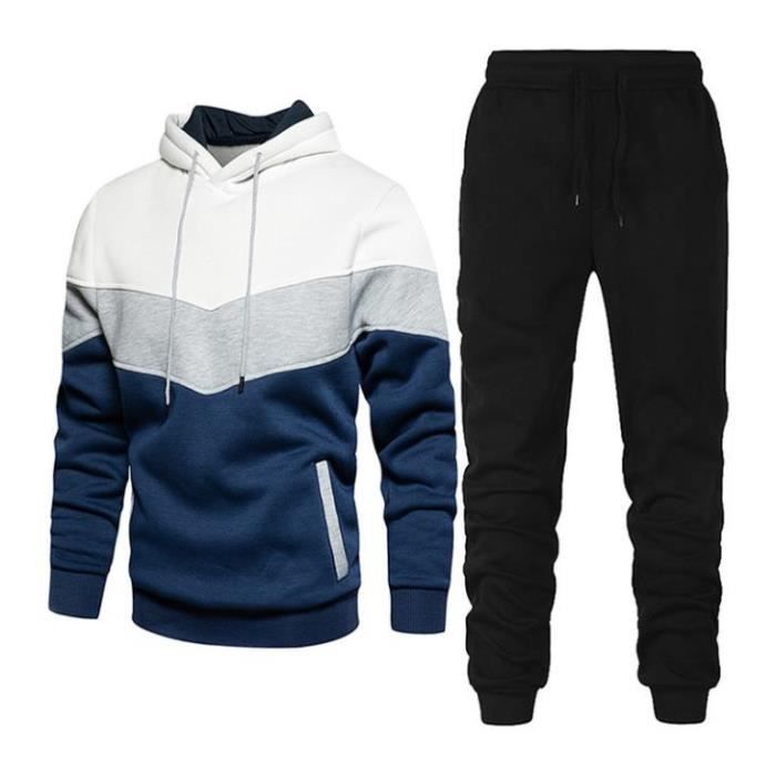Survêtement Homme Ensemble 2 Pièces Casual Manches Longues Ensemble de Sport Coton Training ...