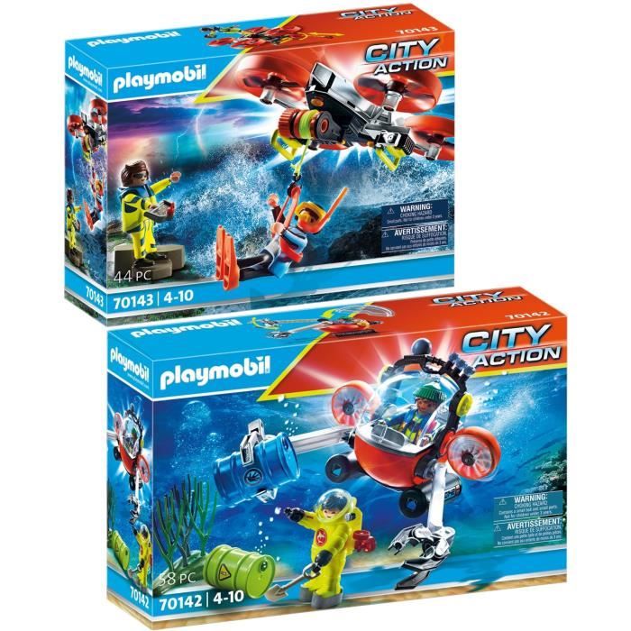 Playmobil - City Action - 70142+70143 - Agents de fonds marins avec ...