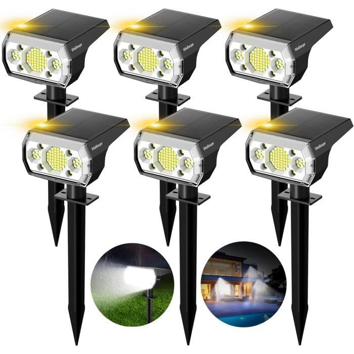 Spot Solaire Extérieur Puissant, Luminosité Réglable 64 Led Lampe, Éclairage Extérieur Solaire ...
