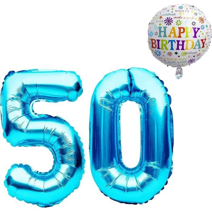 Ballon Anniversaire 50 Ans \U2022 Xxl Ballon Géant Set 101Cm + 45 Cm ...