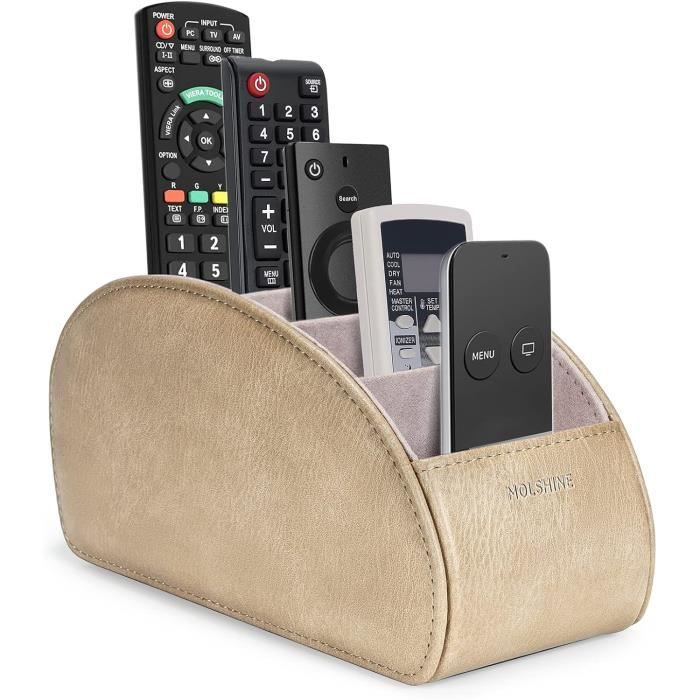 Support De Télécommande Avec 5 Compartiments,Boîte De Rangement En Cuir ...
