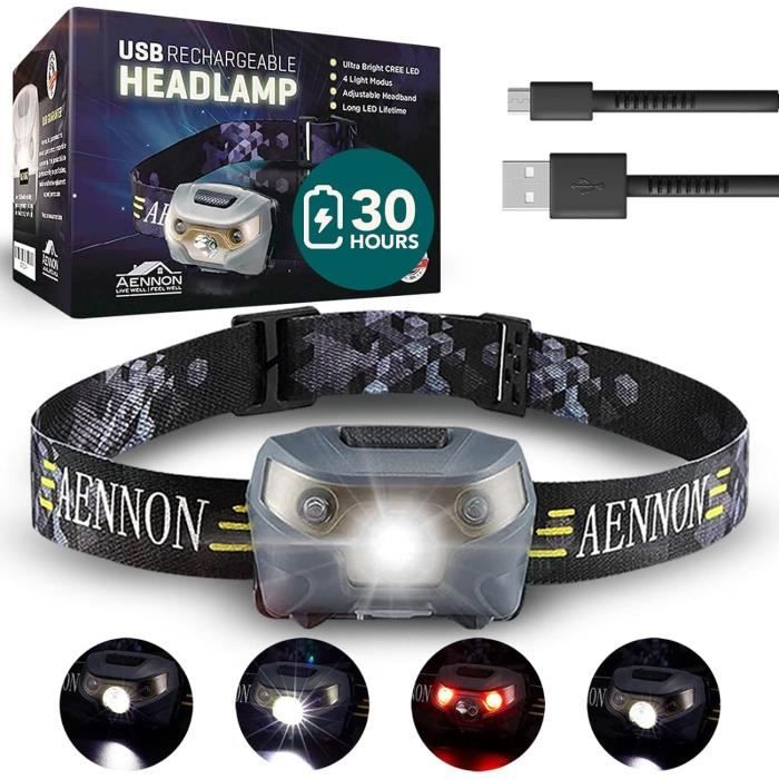 Aennon Lampe Frontale Rechargeable - 220 Lumens, 150m de Portée ...