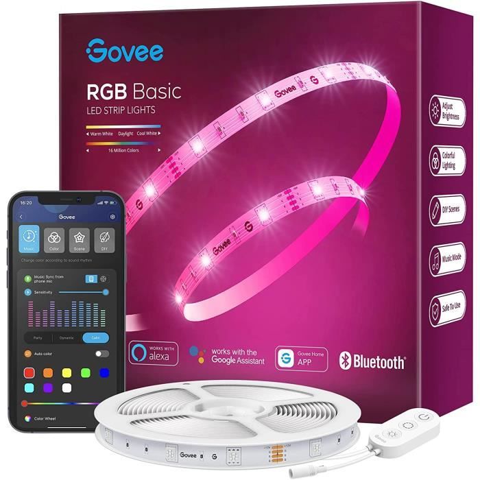 Govee Ruban LED 10m, Bande LED RGB WiFi Fonctionnant avec Alexa et ...