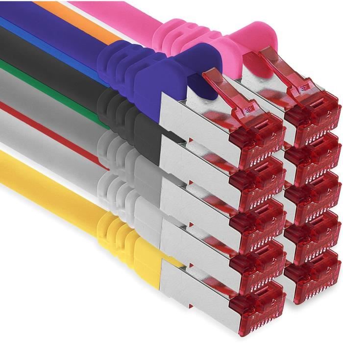 Câble réseau Pimf blindé Cat6 Jumper S-FTP, 10x0.25M, câble Ethernet ...