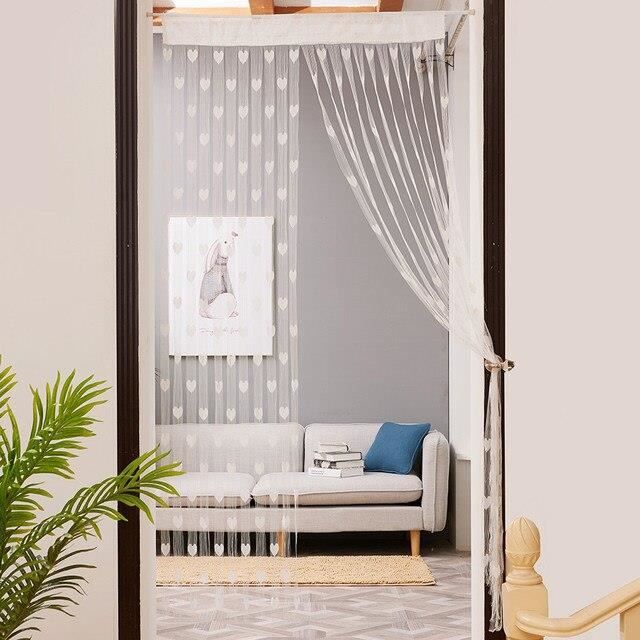 RIDEAU DE PORTE,White--Rideau de porte avec chaîne en cœur, 50x200cm ...