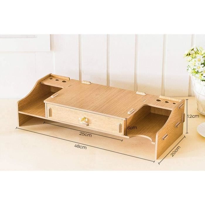 Support Pour PC En Bois Ergonomique Avec Tiroir Stable Support De ...