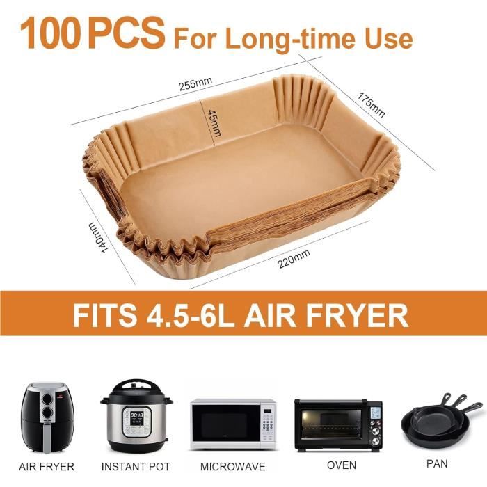 Papier Friteuse Air 22x14cm Papier Cuisson Airfryer 100 Feuilles ...