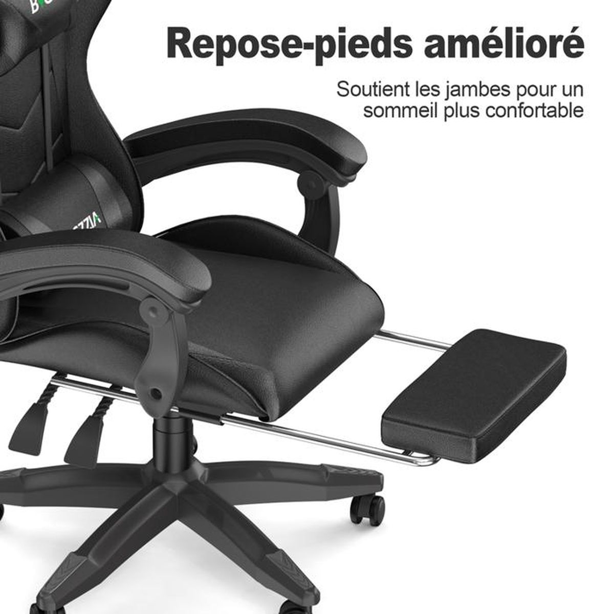 Chaise gaming Bigzzia Chaise de gaming de bureau, avec repose-pieds ...